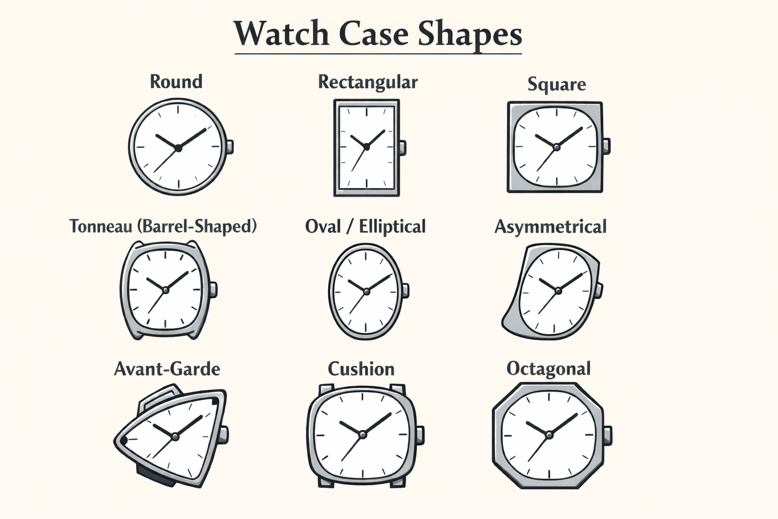 Watch Case Shapes Guide: How to Choose the Perfect Style - Hewore