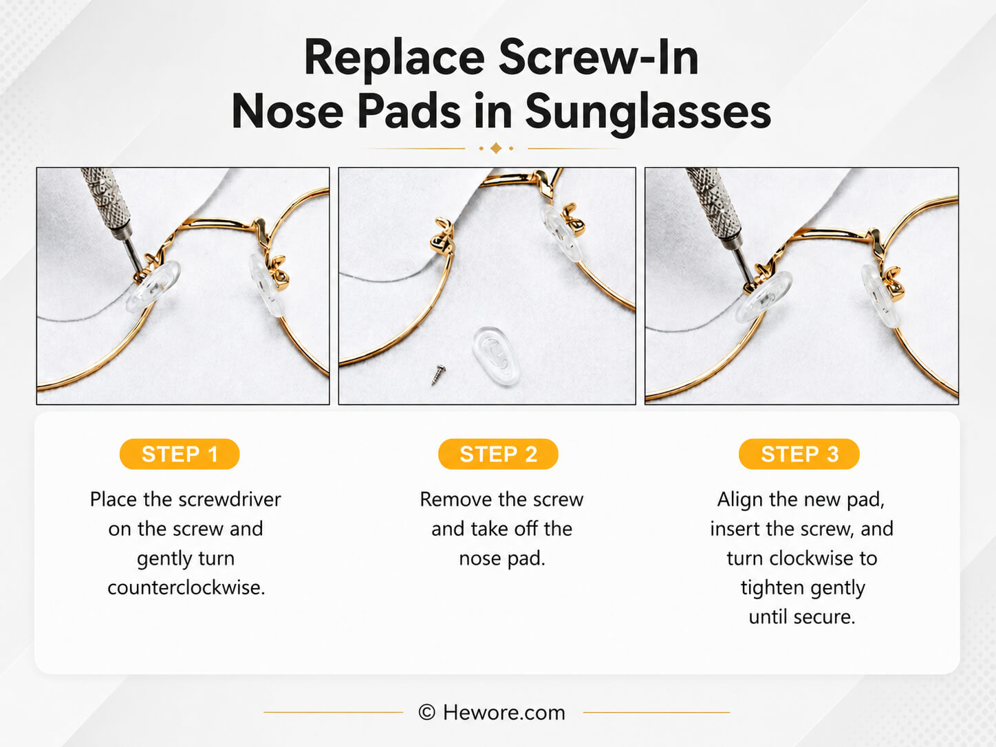 Replace Sunglass Nose Pad — A DIY Guide to All 3 Types - Hewore